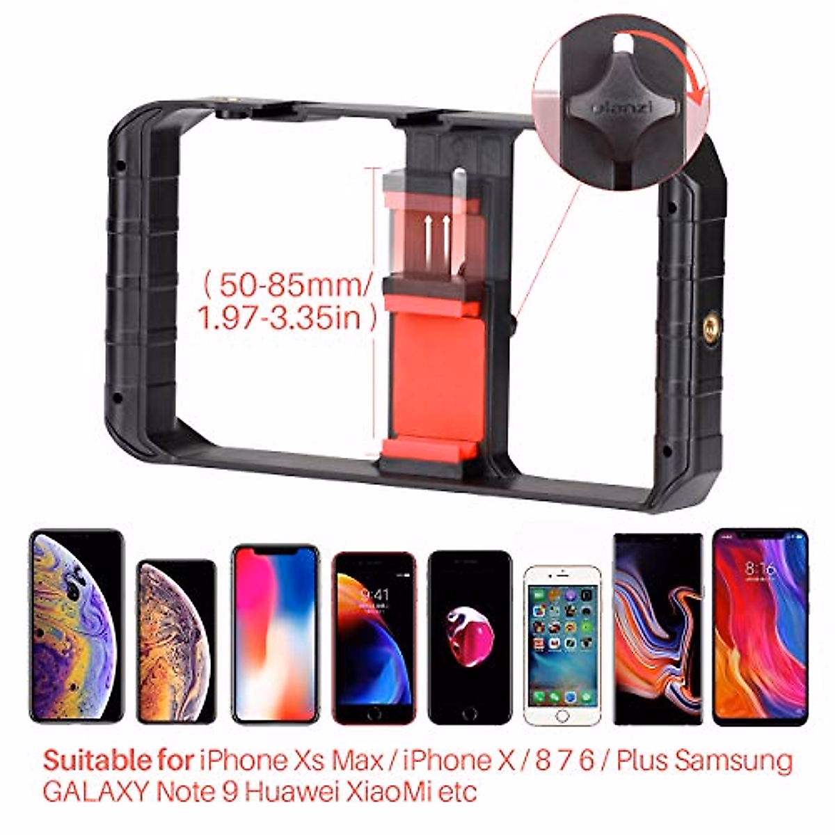 Ulanzi U Rig Pro Video Rig for iPhone, Phone Stabilizer Rig w Triple Cold Shoe Mount,Phone Tripod Mount for iPhone 11 Pro Max XS Max X 8 7 6 plus OnePlus 7 Pro Samsung Google Pixel Vlogging Filmmaking