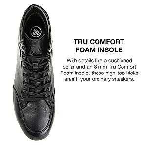 Thomas & Vine Mens Clarkson Tru Comfort Foam Lace-up Round Toe High Top Sneaker Black 11 Medium Mens US