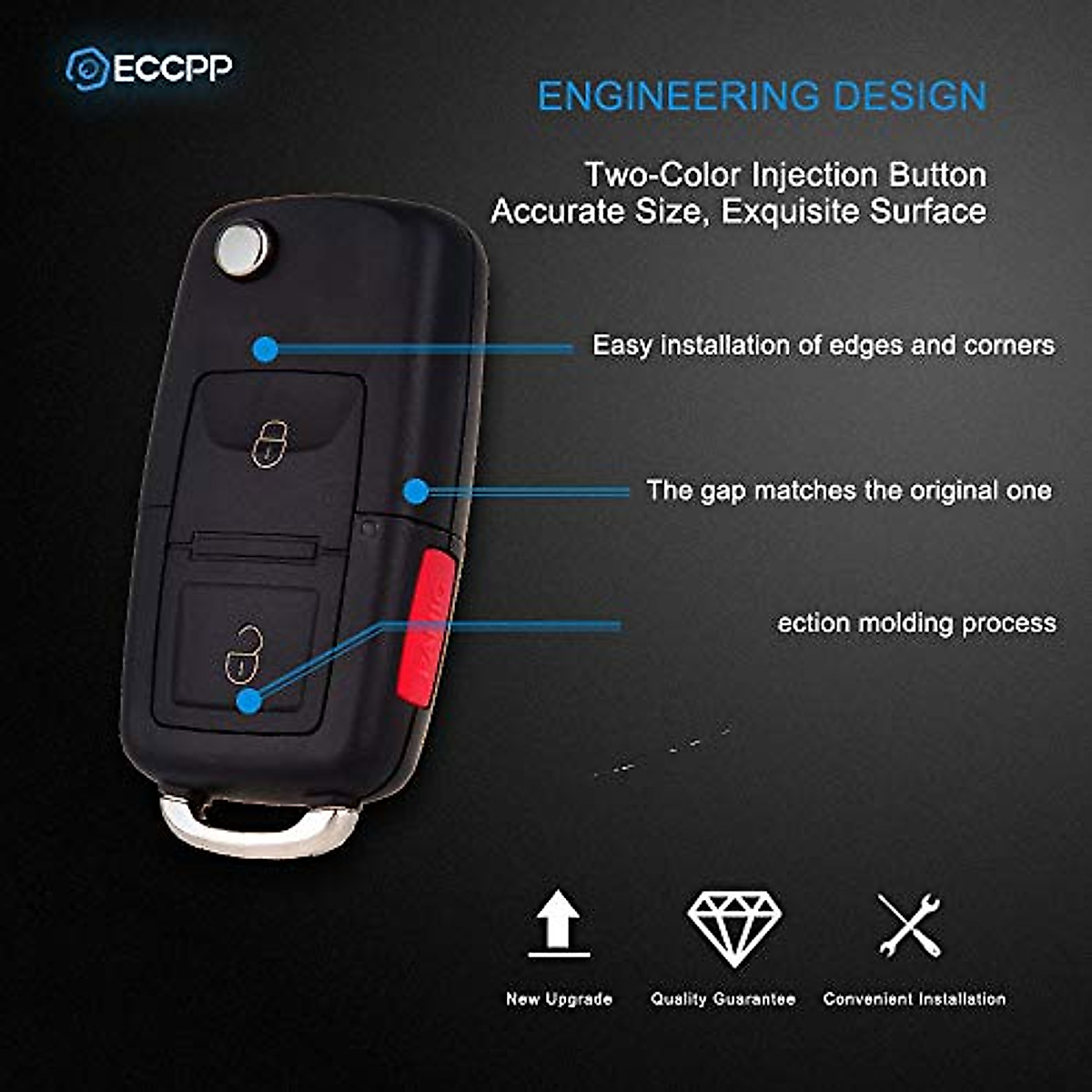 ECCPP 1X 3 Button Antitheft Keyless Entry Systems 315MHz Uncut Keyless Entry Remote Key Fob Replacement for Mercury for Lincoln for Ford for Mazda Series CWTWB1U212