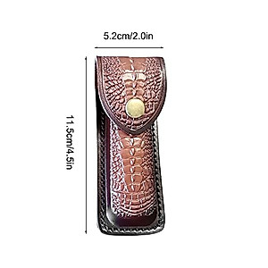 DONGKER Knife Holster, 4" PU Leather Folding Knife Sheath with Belt Loop for Belt