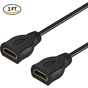 4K HDMI Extension Cable 1 FT Female to Female, Anbear Gold Plated High Speed HDMI2.0 Extender Double Female HDMI Connector Support 4K@60 HZ,3D