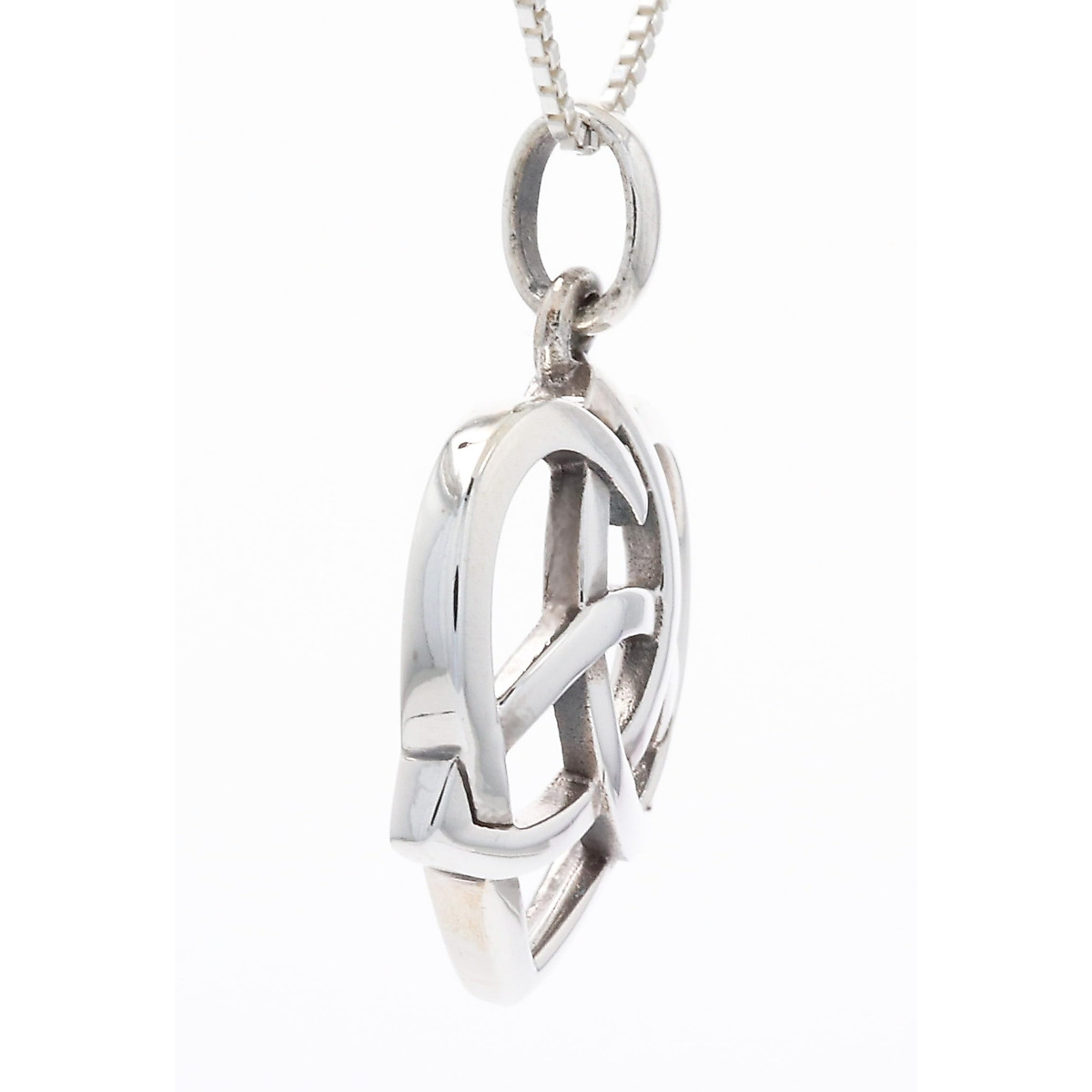 Jewelry Trends Celtic Trinity Heart Sterling Silver Pendant Necklace 18"