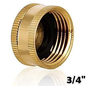 Lifynste 3/4" Brass Garden Hose Cap with Washers, 4 Pack