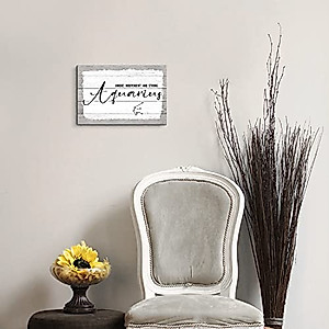 Pinetree Art Aquarius Birthday Gift Constellation Canvas Print Art Inspirational Constellation Chart Wall Decor 8" X 12" Gifts for Loved Ones (Aquarius, 8" x 12")