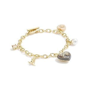 Coach Heart Charm Bracelet Blush One Size