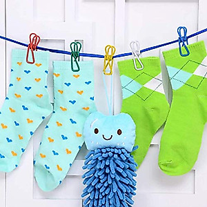 Hellopet Clothesline Clips, Clips for Clothes Bag Paper Document use Colorful Multipurpose Plastic-Coated Metal Clip, Chip Pack of 30