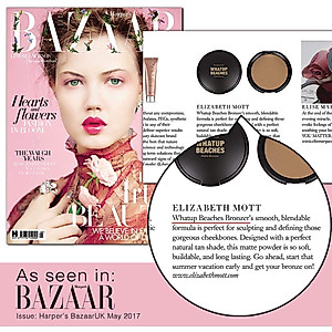 Elizabeth Mott Whatup Beaches Bronzer Face Powder Contour Kit - Vegan and Cruelty Free Facial Compact Bronzing Powder for Contouring and Sun Kissed Makeup Finish - Matte shade (10g)