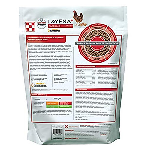 Purina Layena+ | Nutritionally Complete Layer Hen Feed | Omega 3 Formula - 10 Pound (10 lb) Bag
