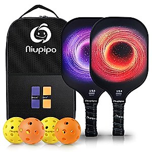 niupipo Pickleball Paddle, USAPA Approved Pickleball Paddle with Fiberglass Face, Protective Cover, Ultra Cushion, Polypropylene Honeycomb Core, 4.8-Inch Grip, Lightweight