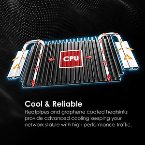 MSI Radix AXE6600 WiFi 6E Tri-Band Gaming Router, AI QoS, RGB, 1.8GHz Quad-Core Processor, MU-MIMO, Gigabit Wireless, 8-Stream, High Speed Long Range