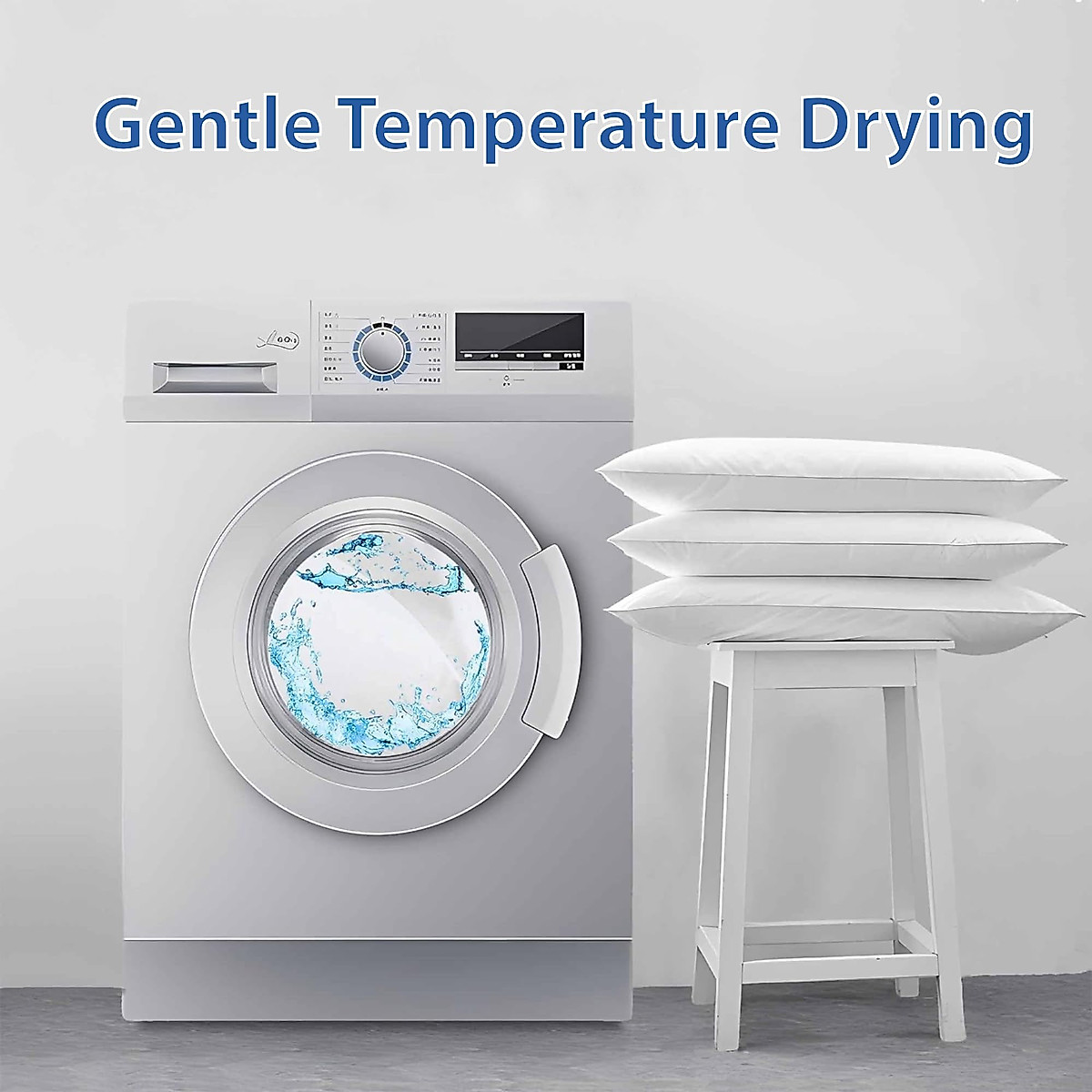 SILUI Extra Flat Thin Soft Pillows Standard Size Set of 2 Pack Bed Pillow Down Alternative Fill for Side Back Stomach Sleepers, White, 20x26 Inches