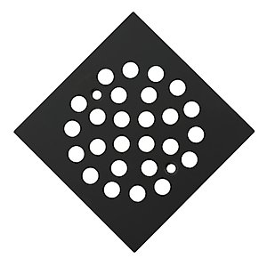 Square 4-1/4 Inch Screw-in Floor Drain Cover Replacement Stainless Steel Shower Drainer Grate with Screws (Matte Black)