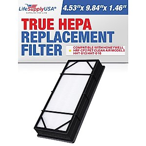 LifeSupplyUSA HEPA Filter Replacement and 2 Odor Pre-Filters Compatible with Honeywell HRF-CP2 Pet Clean Air Models HHT-013 HHT-016