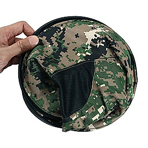 CozyCabin Head Net Hat with Hidden Mesh, Outdoor Fishing Hat Sun Hat for Outdoor Lover Men or Women (Green Digital Camouflage)