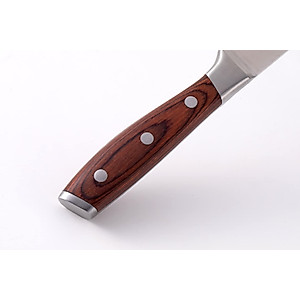 Messermeister Avanta 10-Piece Pakkawood Knife Block Set - German X50 Stainless Steel - Includes 4 Speciality Knives, Heavy-Weight Fork, 4 Steak Knives & Magnetic Knife Block