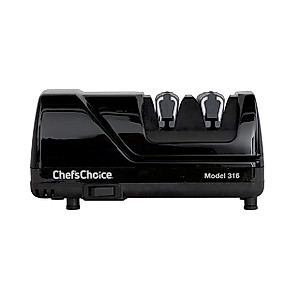 Chef'sChoice 316 Diamond Hone Knife Sharpener for 15-Degree Knives with Precision Guides to Sharpen Straight and Fine Edge Knives, 2-Stage, Black