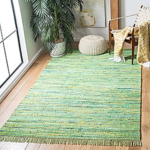 SAFAVIEH Montauk Collection 3' x 5' Green MTK251Y Handmade Flatweave Cotton Area Rug