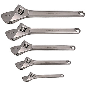 WEDO 5Pcs Stainless Steel Adjustable Wrench Set, Adjustable Spanner, Precision Milled Jaws for Max Gripping Power, Anti-Corrosion, DIN Standard, Die-forged, Rust-Proof(Length 4”,6”,8”,10”,12”)