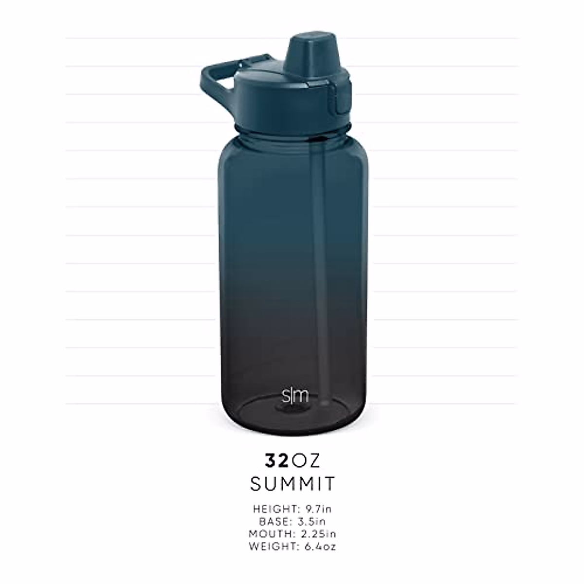 Simple Modern 32oz Water Bottle with Silicone Straw Lid & Motivational Measurement Markers | Reusable BPA-Free Tritan Plastic Lightweight Sports Bottles for Gym | Summit Collection | Blush