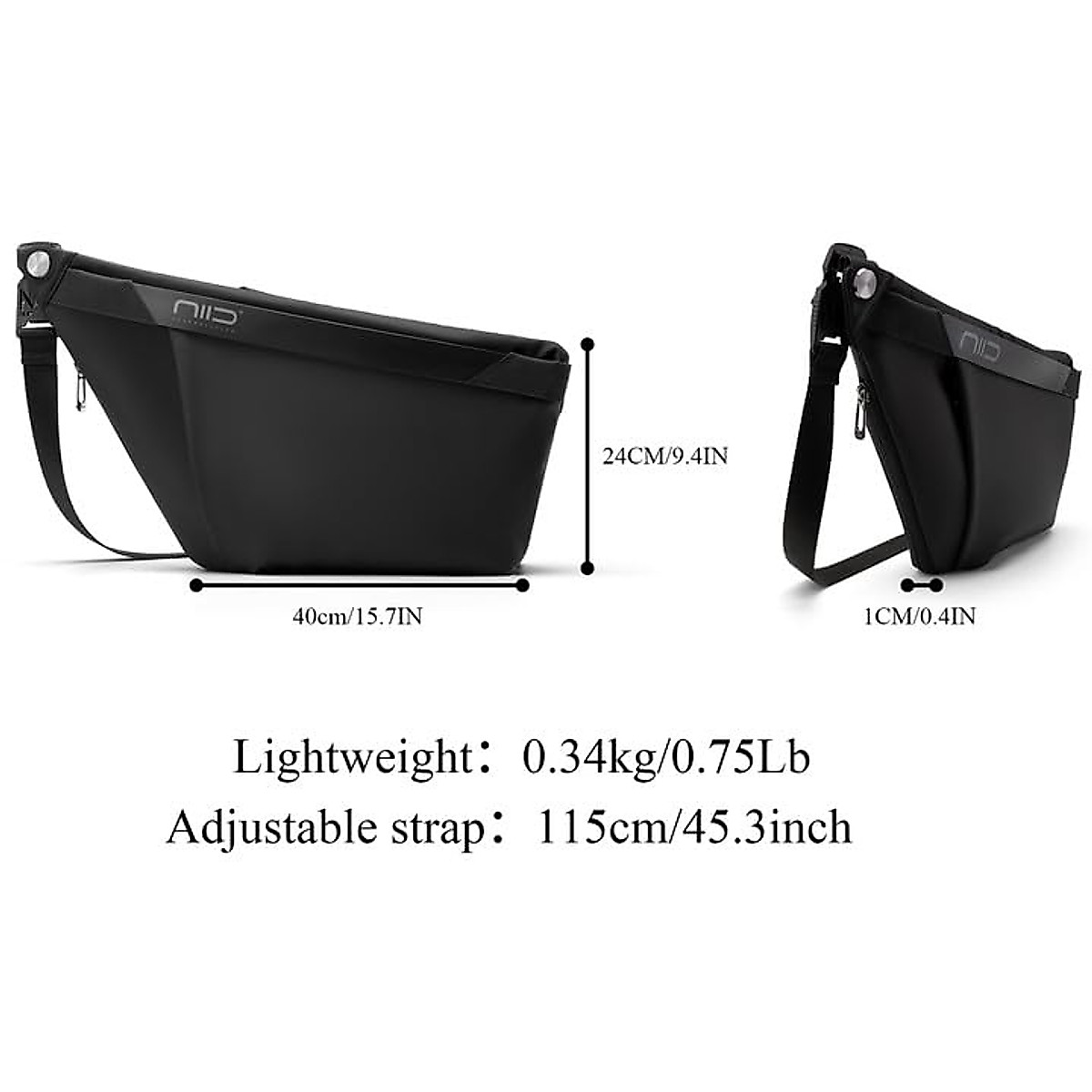 NIID-FINO 4 Compact EDC Sling Bag, Minimalist Chest Shoulder Backpack Crossbody Bag for Men Women Lightweight Slim Daypack for Tactical, Travel, Work, Gym, Sport(Excluding Mask Pack)