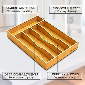 Bamboo Silverware Organizer by Bellsal