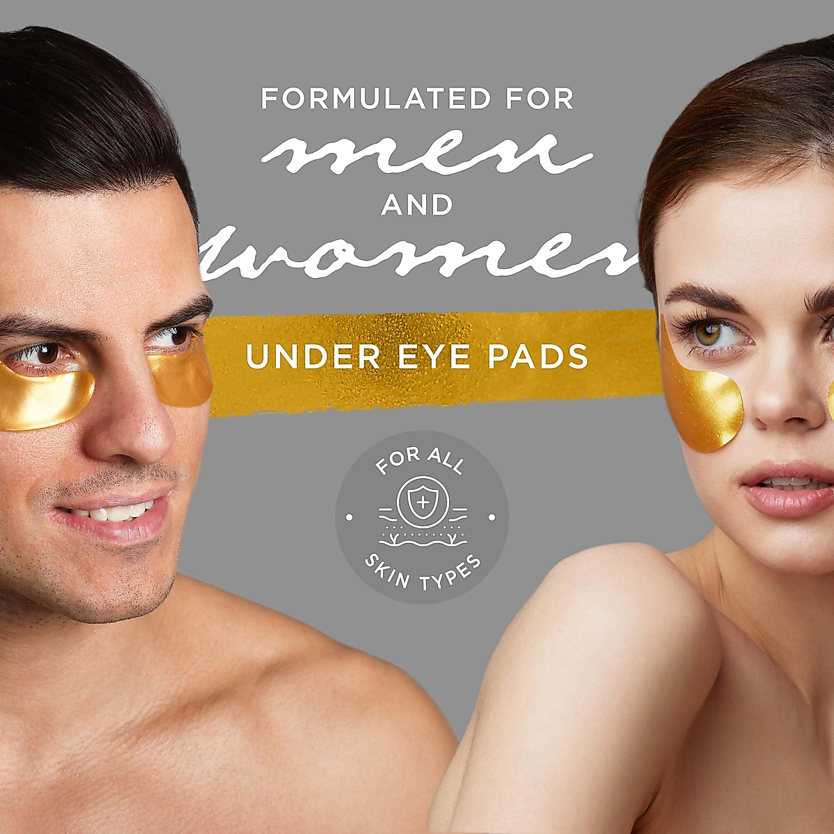 Under Eye pads - Undereye Gel Patches for Puffiness - Eye Mask for Dark Circles - Hyaluronic Acid Eye Mask- Collagen Eye Pads,24k Gold Anti Wrinkle Treatment, Hydrogel Gold Eye Patches15 Pairs
