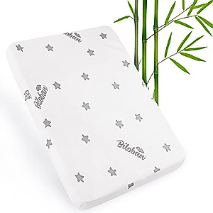 Crib Mattress Topper Memory Foam 2-Inch Fit Standard Crib/Toddler Bed Mattress with Removable Bamboo Crib Mattress Pad Topper Cover Protector Machine Wash & Non-Slip | 52“x 27“