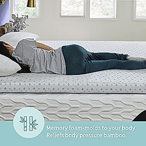 CHITA Ventilated Cool Gel Memory Foam Bed Mattress Topper Removable Bamboo Cover with Straps -10 Years Warranty, 2 Inch, California King