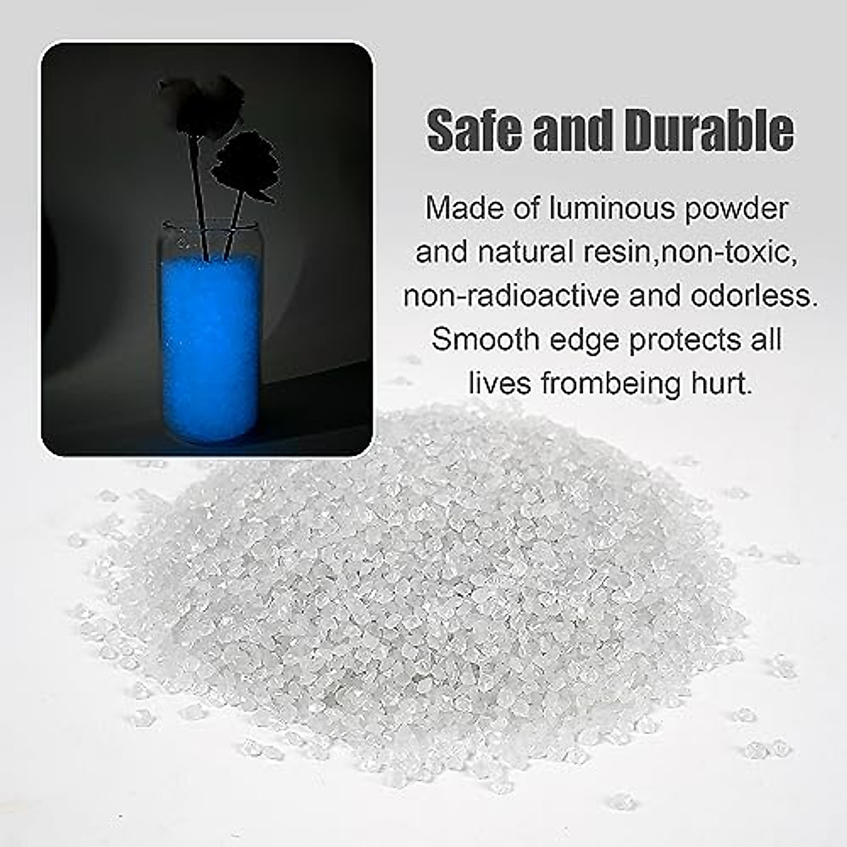 Oubest Glow in The Dark Rocks Outdoor Decorations 17.6oz Glowing Gravel Small Pebbles Decor for Garden Fish Tank Aquarium Planter Walkway - White