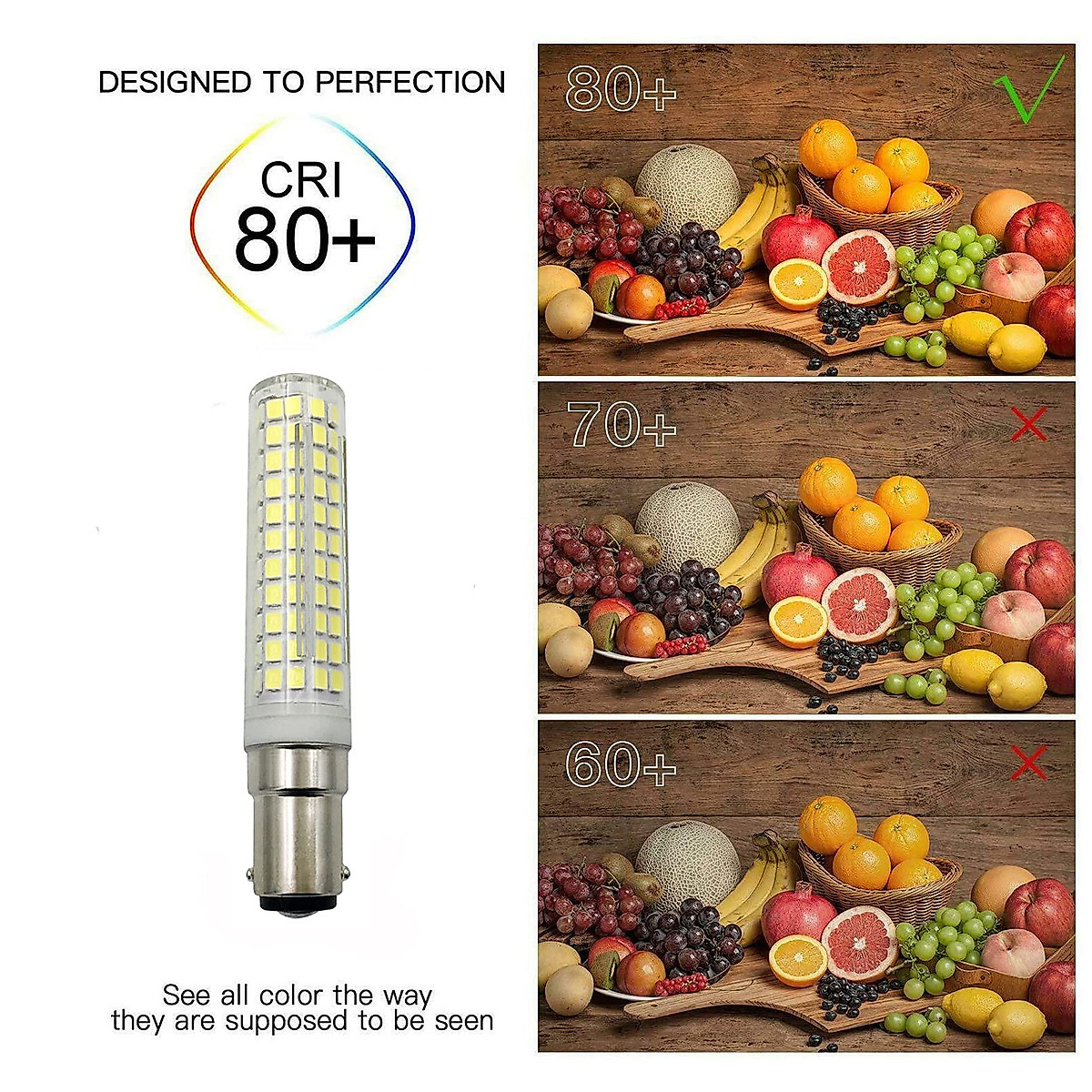 YDJoo 2 Pack BA15D LED Bulb Dimmable 12W LED Corn Light Bulbs 120W Halogen Replacement Daylight White 6000K BA15D Double Contact Bayonet Base for Celling Fans Sewing Machine