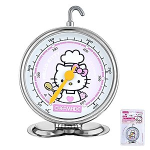 CHEFMADE Hello Kitty Mechanical Oven Thermometer, 2.75-Inch Stainless Steel Instant Read Oven Monitoring Thermometer for Baking