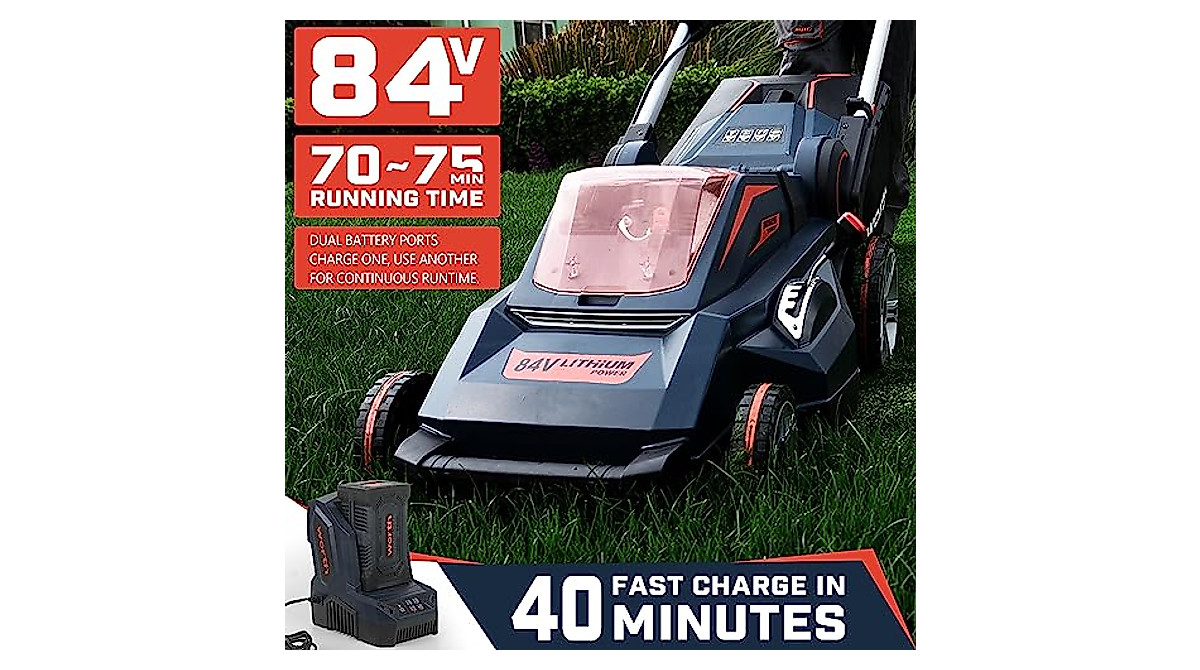 Worth Garden 84V Cordless Lawn Mower & Leaf Blower Set | Powerful ...
