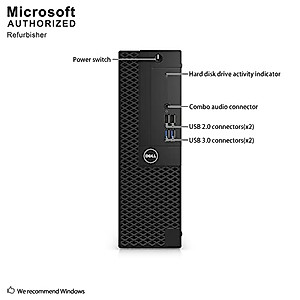 Dell Optiplex 3050 SFF Desktop Computer PC, Intel Quad Core i5-6500 up to 3.6GHz, 16GB DDR4, 256GB SSD, WiFi, 4K Support, DP, HDMI,Windows 10 Pro 64 Bit English/Spanish/French(Renewed)