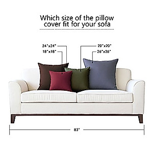 Jeanerlor Pack of 2 24 x 24 Inch Cotton Linen Soft Soild Decorative Square Throw Pillow Covers Green Cushion Case Set for Bedroom/Sofa/Car 60 x 60 Cm,Olive Green