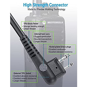 Speaker Mics with Reinforced Cable for Motorola Radios BPR40D BPR40 CP100D CP200D CP200 CP185 CLS1410 CLS1110 DLR1060 DTR700 RDU4100 RDU4160D RMU2040 RMU2080D CLS DTR RDU RMU,2 Pin Microphone-4 Pack