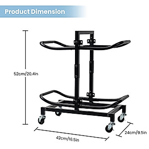 ZOMICE 5 Gallon Water Jug Holder with Wheels,5 Gal Water Jug Storage Rack for 4 Bottles,2-Tier Foldable Water Cooler Jug Stand for 5 Gallon Water Bottle Dispenser