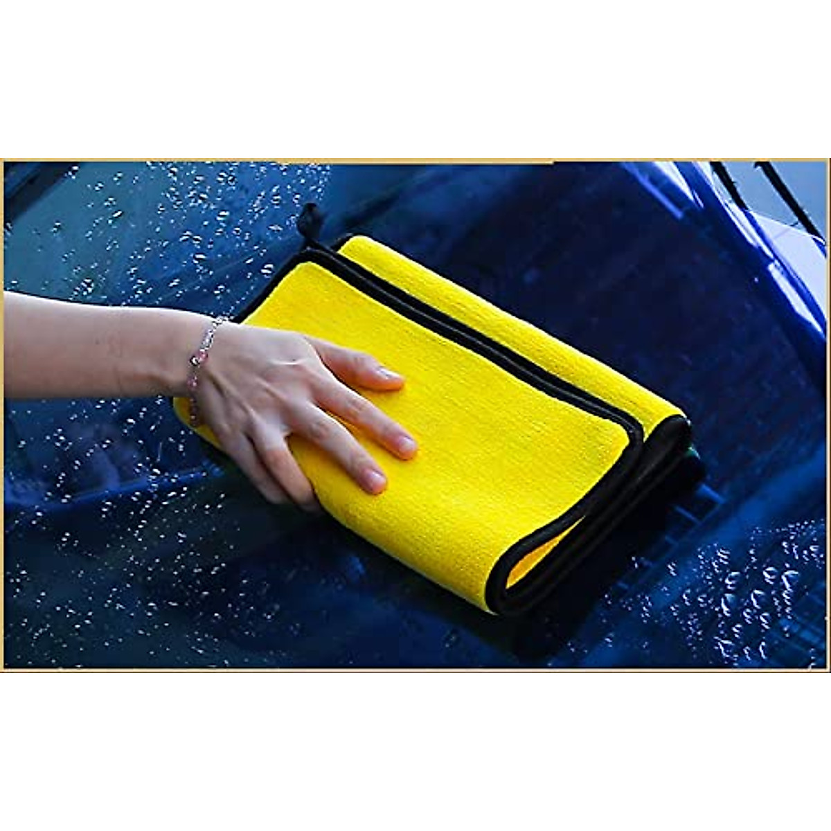 YBC Car Drying Towel 12"x9" Microfiber Cloth 3 PCS