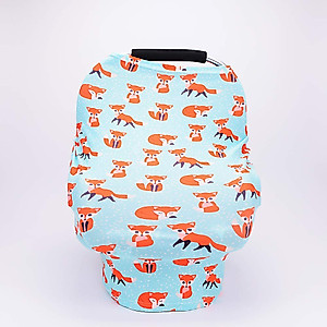 Nursing Cover,Breastfeeding Scarf,Baby Car Seat Covers Canopies,Infant Stroller Cover for Girls and Boys Baby Shower Gifts (Fox)