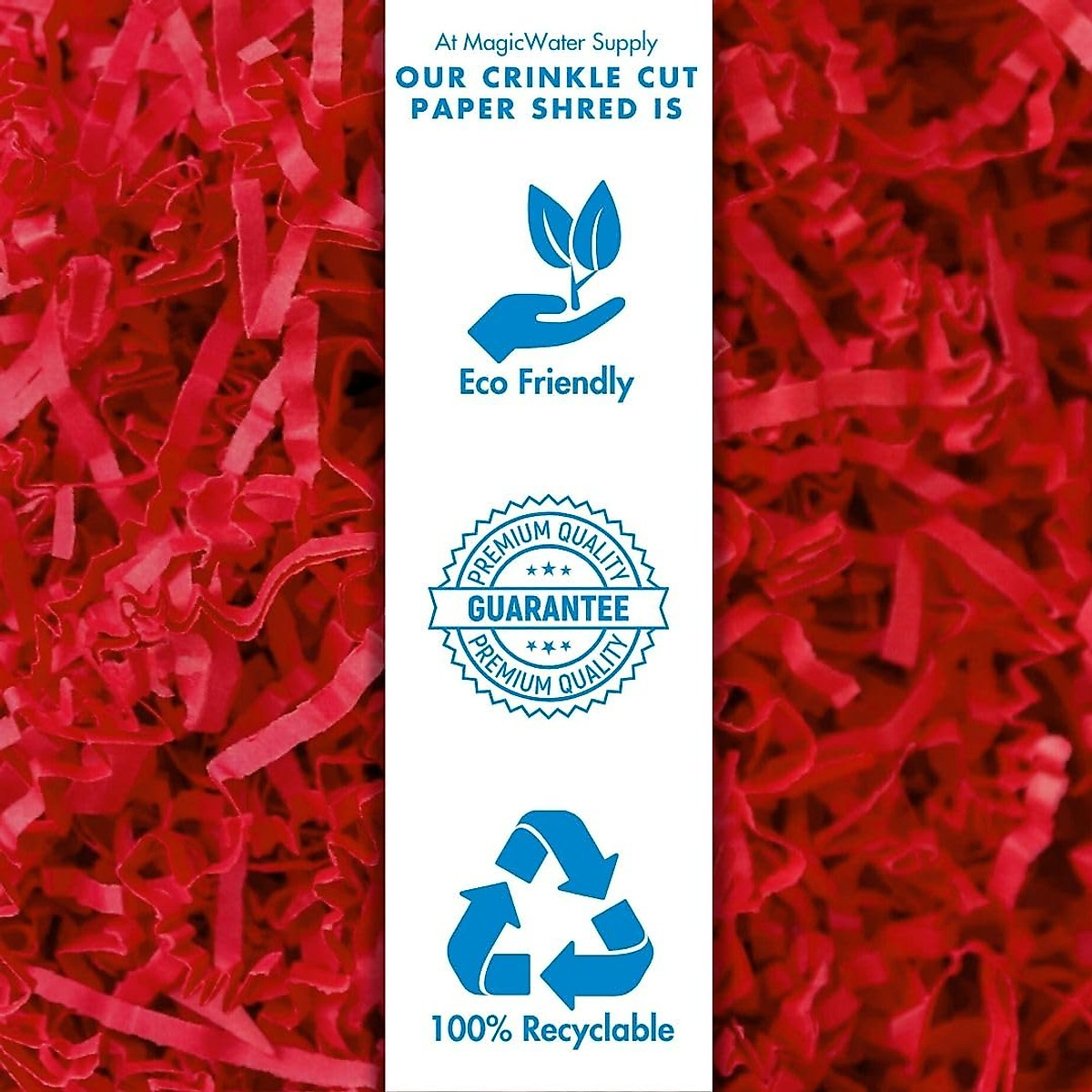 MagicWater Supply Soft & Thin Cut Crinkle Paper Shred Filler (1 LB) for Gift Wrapping & Basket Filling - Red