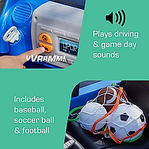 Power Wheels Ride-On Toy Gameday Jeep Wrangler Battery-Powered Vehicle with Sounds, Sports Net & 3 Balls, Preschool Kids Ages 3+ Years​