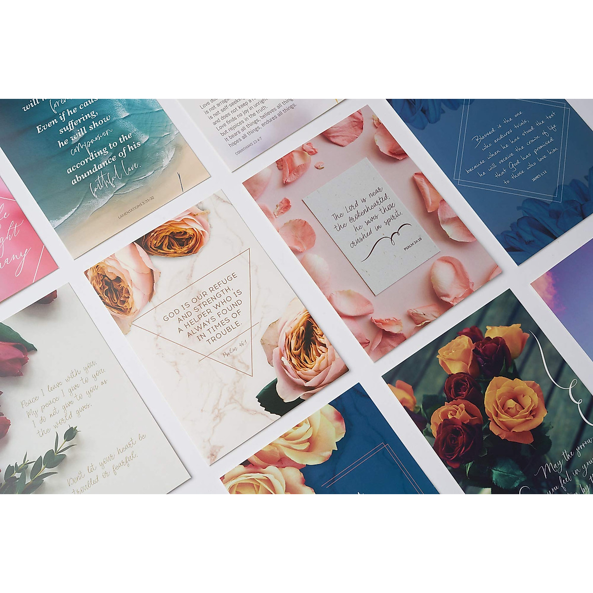 Sympathy Cards Religious with Envelopes - Bulk Set of 30 Blank Cards with Box - Scripture on front - Unique Designs - Heartfelt Spiritual Messages