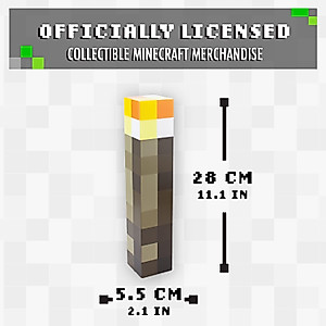 Paladone Minecraft Torch Lamp and Night Light, Wall Mountable or Freestanding, Battery-Powered, Officially Licensed Minecraft Room Decor