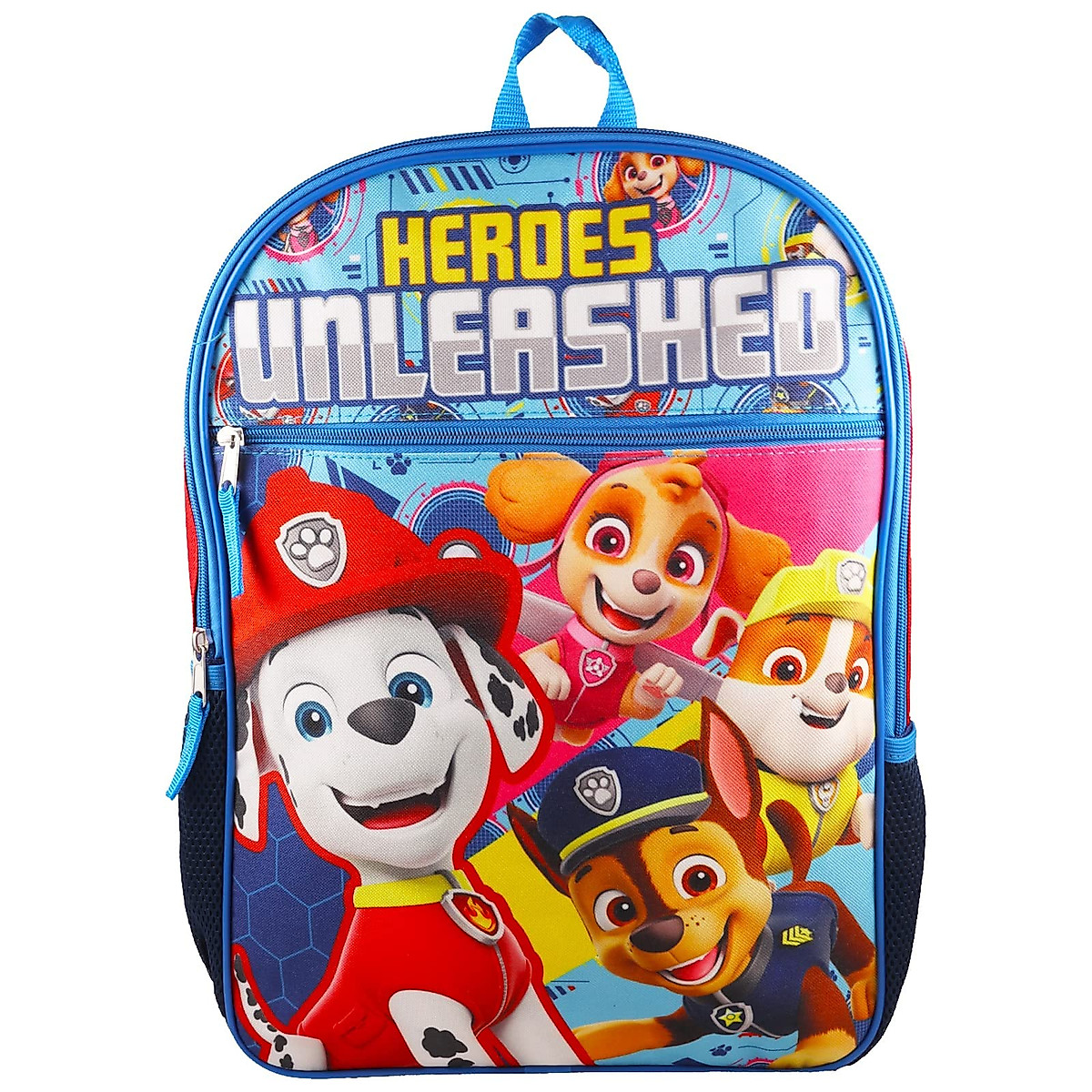 Paw Patrol Backpack and Lunch Bag for Kids - 6 Pc Bundle with 16" Paw Patrol School Backpack, Insulated Lunch Bag, Water Bottle, Stickers, Backpack Clip, and More (Paw Patrol School Supplies)