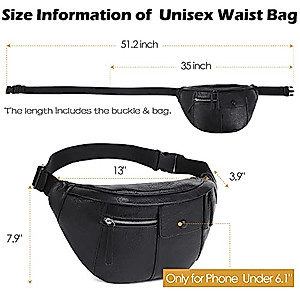 Eslcorri Everywhere Belt Bag for Women Men - Fashionable Crossbody Bags Vegan Leather Fanny Pack Unisex Chest Bum Waist Packs Casual Shoulder Sling Purse for Travel Camping Hiking Running