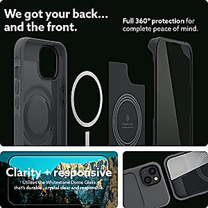 Caseology Stratum [Built-in Screen Protector & Magnet] Designed for Magsafe Compatible with iPhone 13 Case (2021) - Ash Gray