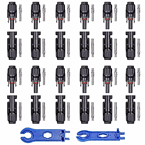 24 Pcs Solar Connector with Spanners 12 Pairs Waterproof Solar Panel Connector Male/Female 10AWG Replacement