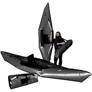 Tucktec Advanced 2020 Model 10 Foot Foldable Kayak Folding Canoe, Portable Lightweight, Boat Fits in Your Car No Roof Rack Needed, Stronger Than Inflatable, for Kids or Adult (Black)