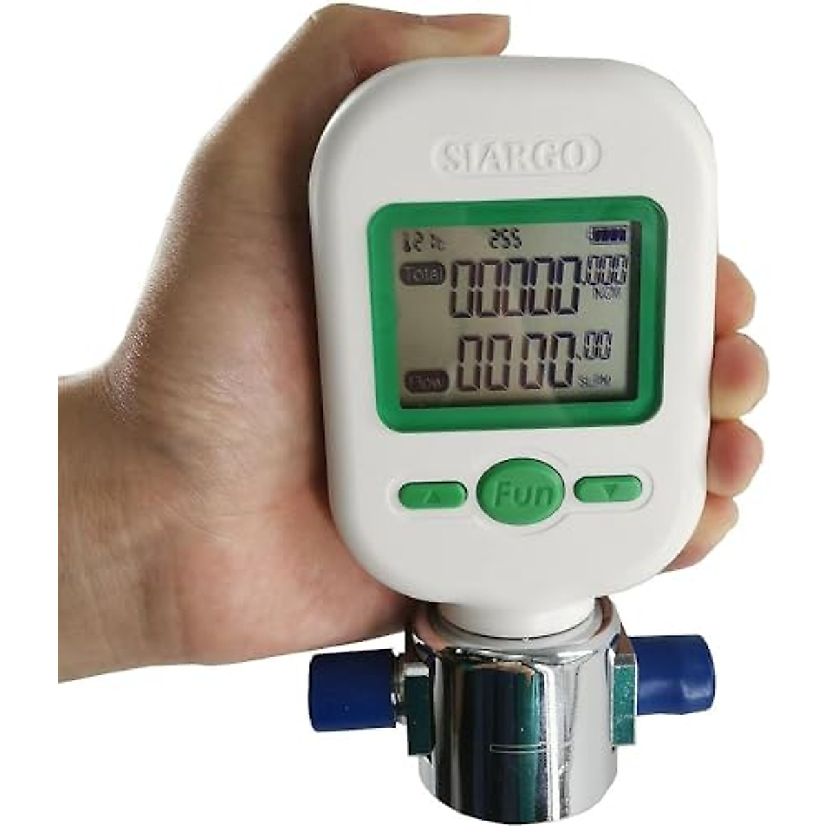 BHYIQI Gas Mass Flow Meter Digital Gas Flowmeter with Range 0 to 20L/Min Accracy ±2.5+0.5FS% Data Storage LCD Display