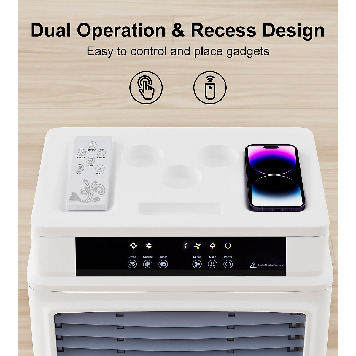 MEPTY Evaporative Air Cooler, 3288CFM Swamp Cooler, Portable Air Cooler Fan with Remote Control, 3 Speeds, 120°Oscillation, 12H Timer for Indoor & Outdoor Patio Garage Use,10.6 Gallon,42inch