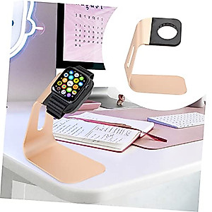 Charging Base 3pcs Gold Brackets Cable for Reloj Stand Holder Support Compatible with Apple Base Charging Smart Replacement Aluminium Watch Metal Dock Charger Alloy Watches Cradle